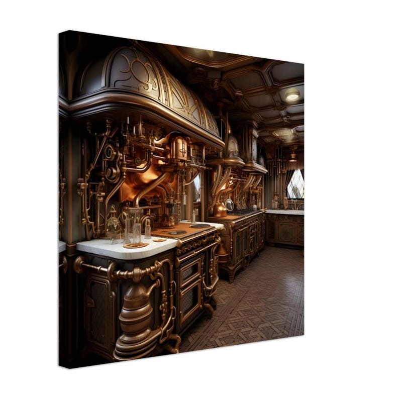 Steampunk Kitchen Wall Art Premium Canvas Ready-to-hang Giclee Print ...