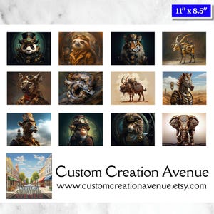 Steampunk Animal Calendar | Victorian Mechanical Creatures Wall Art ...