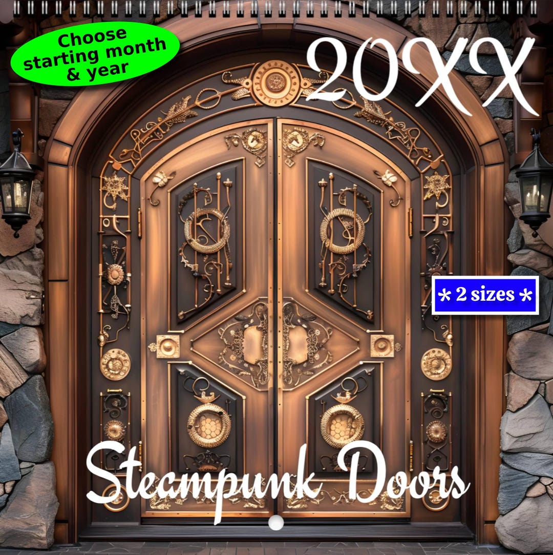 Steampunk Door Calendar | Victorian Industrial Gothic Calendar | Brass ...