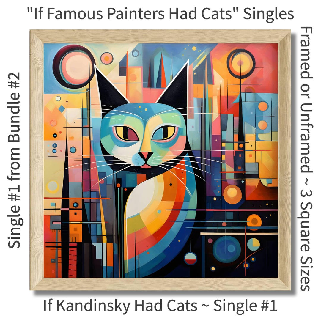 If Kandinsky Had Cats Art Print Collection | Abstract Cat Wall Art ...