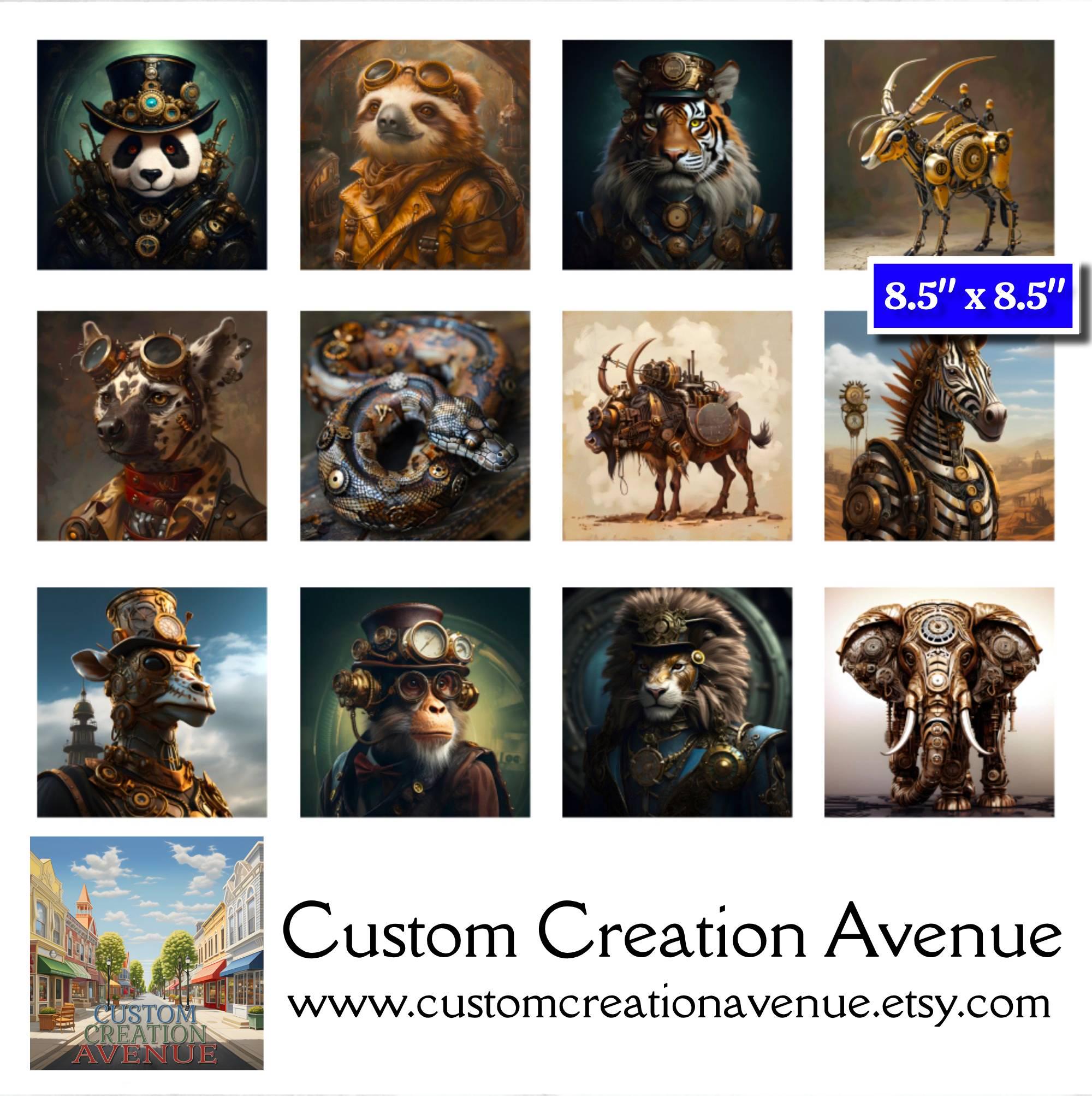 Steampunk Animal Calendar | Victorian Mechanical Creatures Wall Art ...