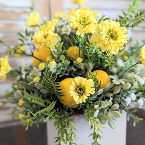 Lemon Arrangement, Lemon Centerpiece, Lemon Arrangement With Flowers ...