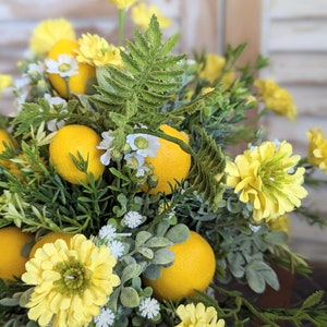Lemon Arrangement, Lemon Centerpiece, Lemon Arrangement With Flowers ...