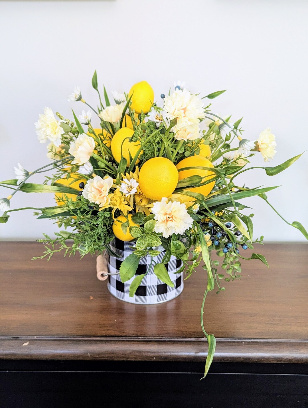 Lemon Arrangement, Lemon Centerpiece, Lemon Arrangement With Flowers ...