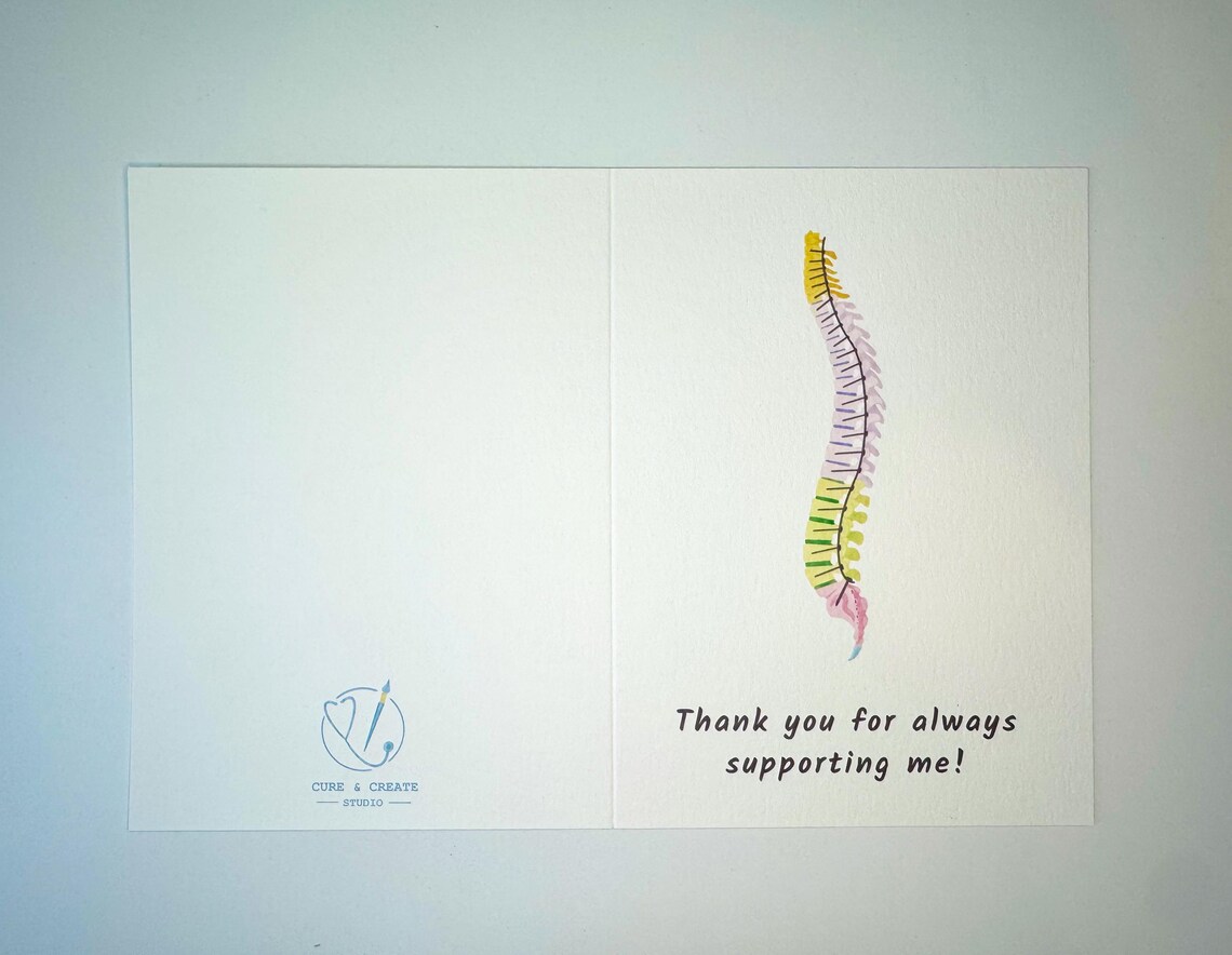 Spine Thank You Card - Etsy