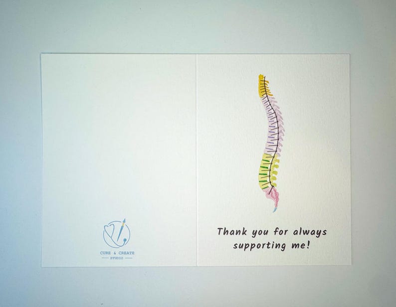 Spine Thank You Card - Etsy