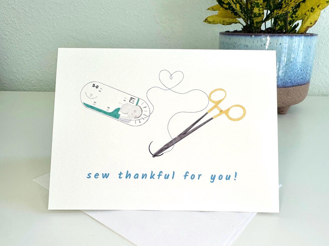 Suture Thank You Card - Etsy