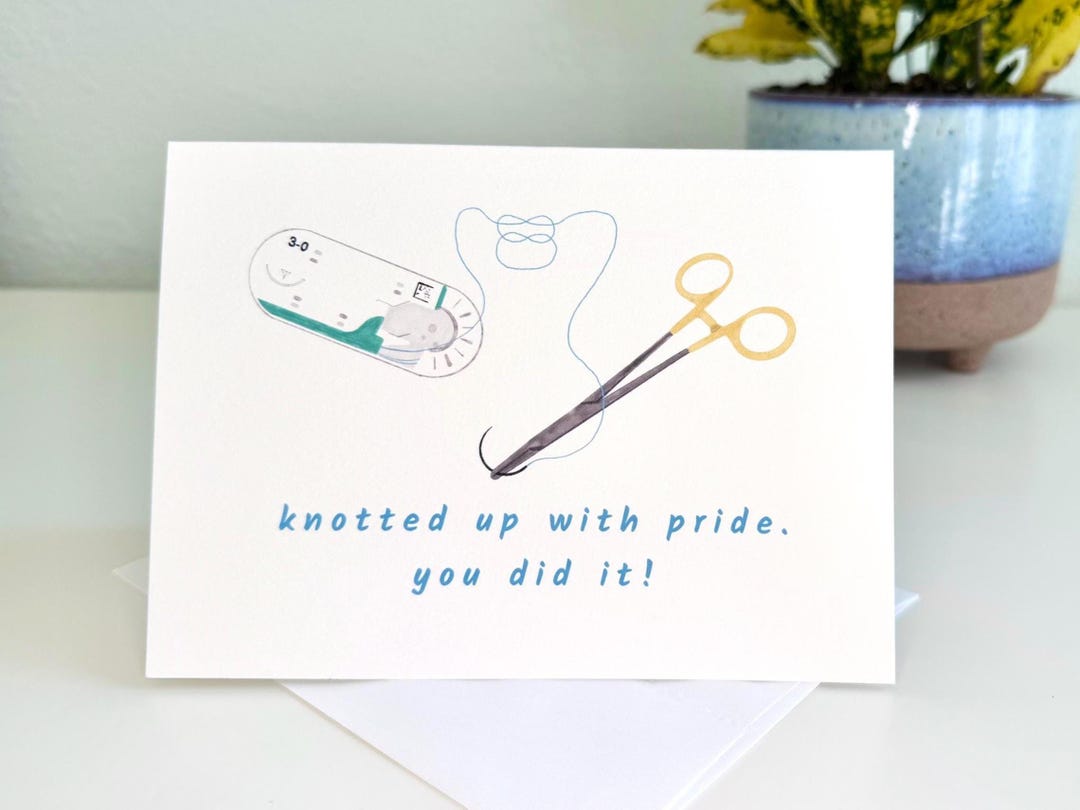 Suture Knot Congratulations Card - Etsy