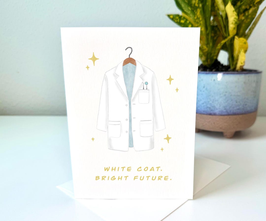 Dental White Coat Card - Etsy