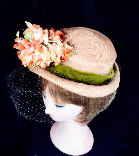 Spring inspired vintage woven hat - Gem