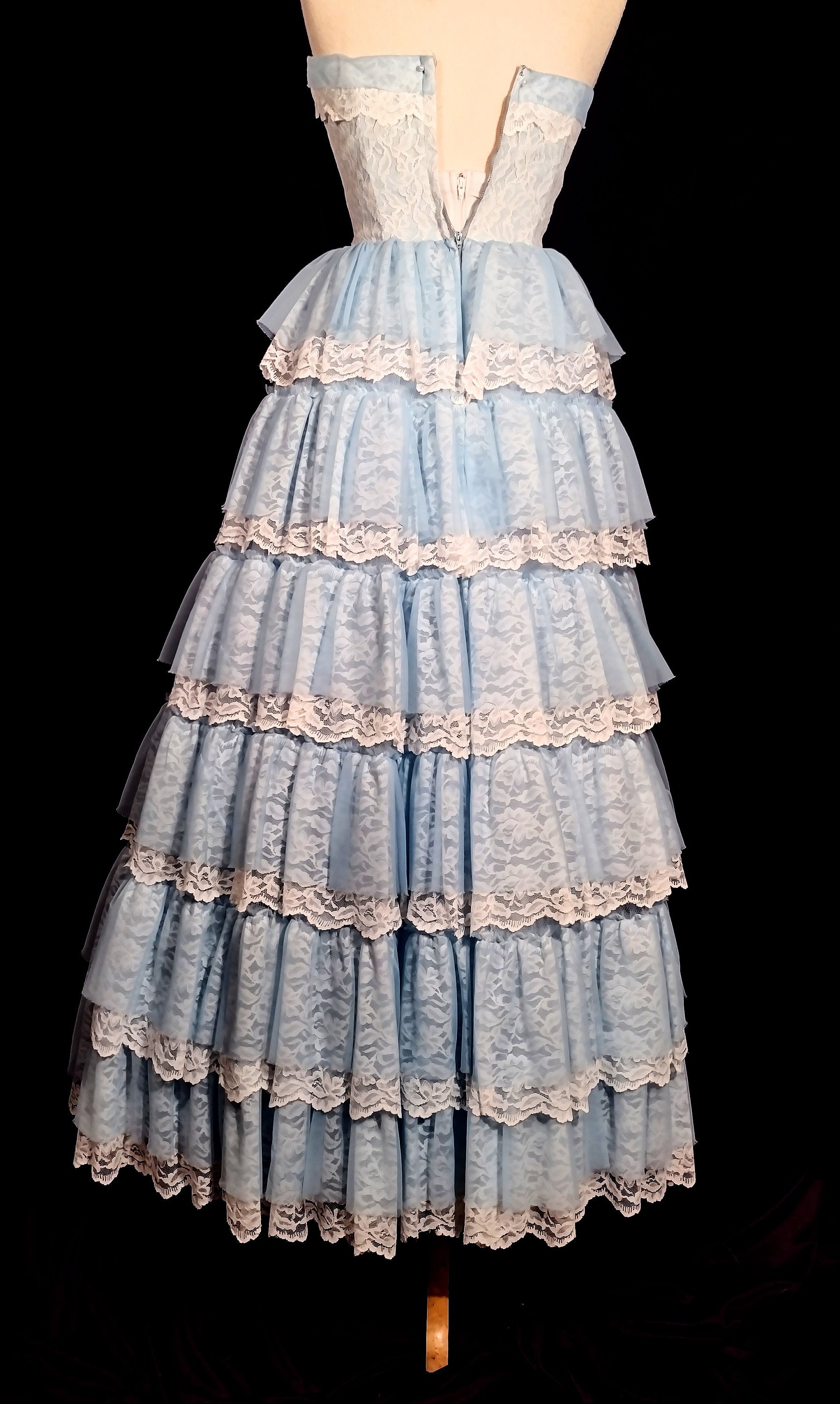 Powder Blue Vintage Tiered Formal Party Gown - Etsy
