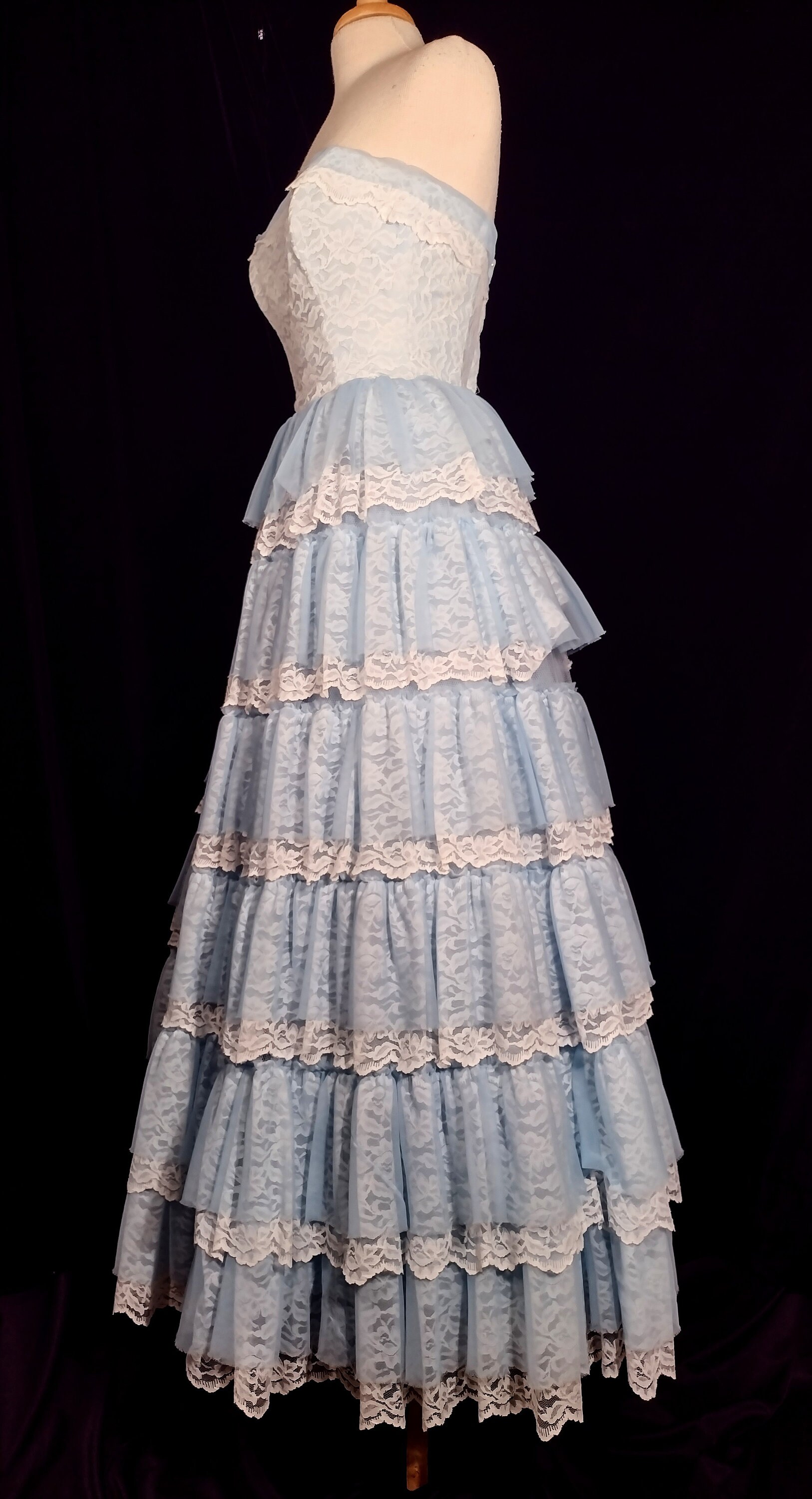 Powder Blue Vintage Tiered Formal Party Gown - Etsy