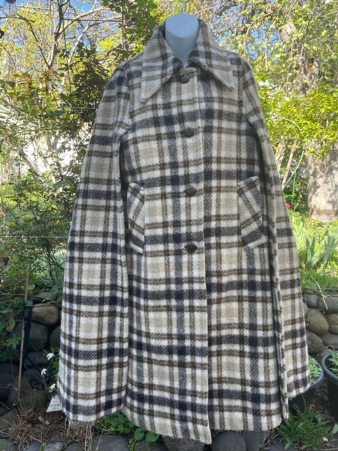 Vintage Irish Wool Plaid Cloak - Etsy