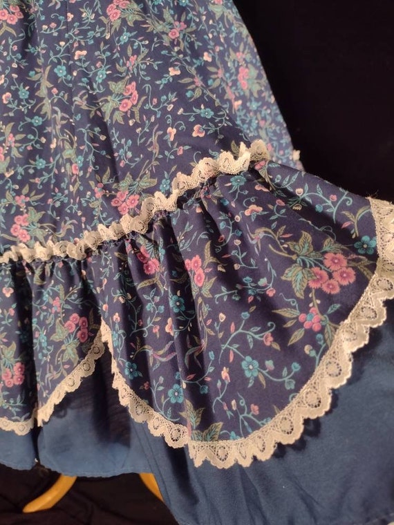 Vintage 70's blue calico square dance set - Gem