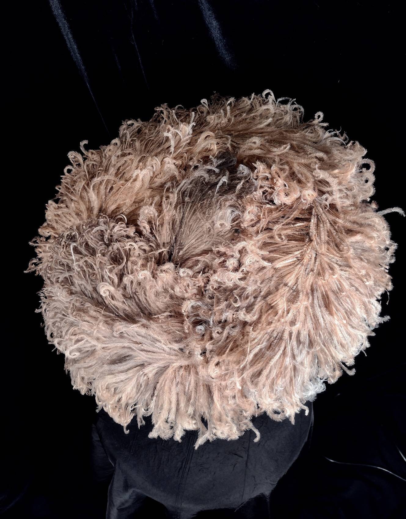 Pristine Vintage 40's Ostrich Feather Hat - Etsy