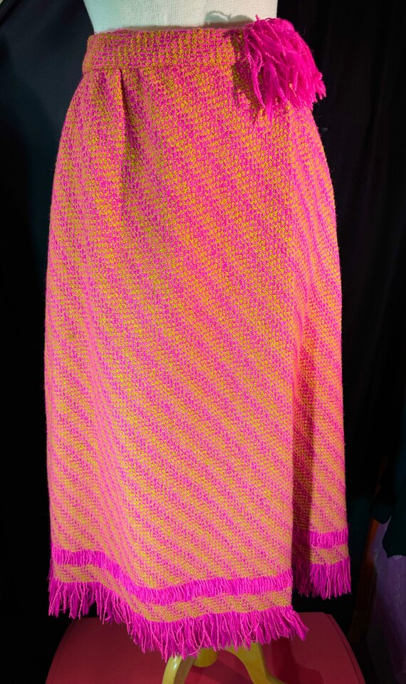 Original 1960's Mod Wrap-Around Skirt Hot Pink - Gem