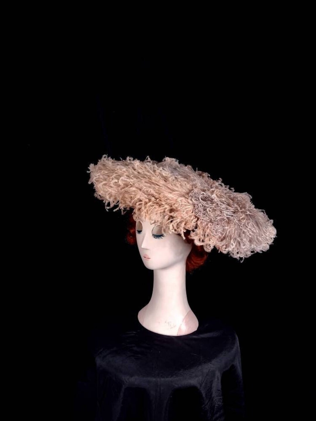 Pristine Vintage 40's Ostrich Feather Hat - Etsy