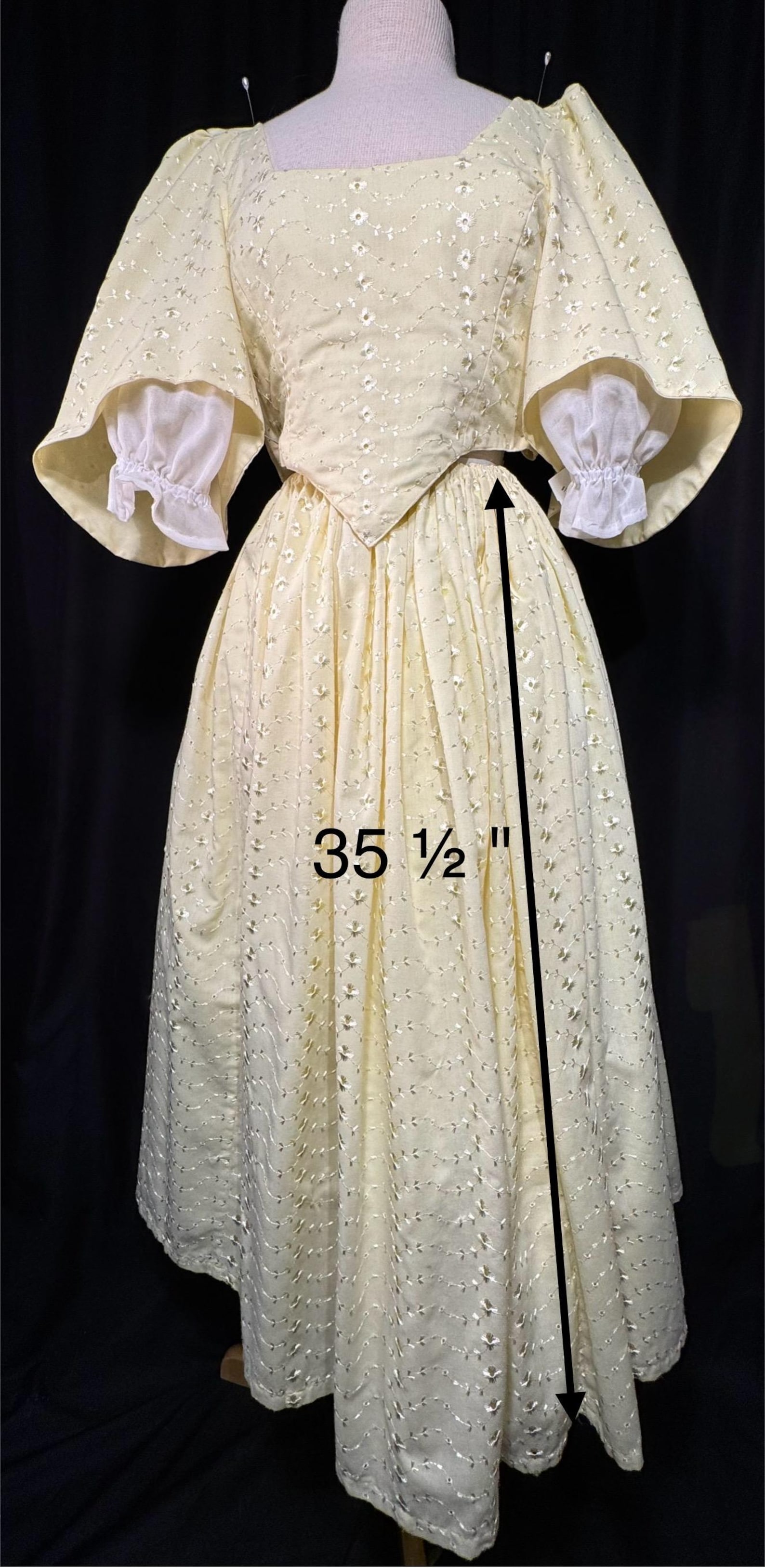 Victorian 1840's Reproduction Yellow Dress & Hat - Etsy