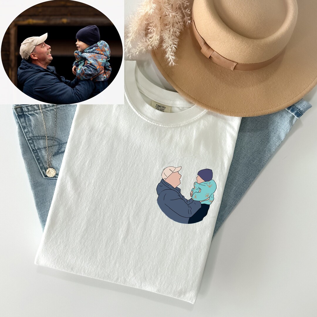 Custom Portrait Comfort Colors Shirt: Hand-drawn Outline Art - Etsy