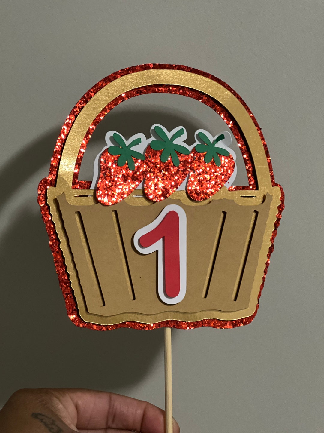 Sweet One Cake Topper, Strawberry Cupcake Birthday Party, Sweet One ...