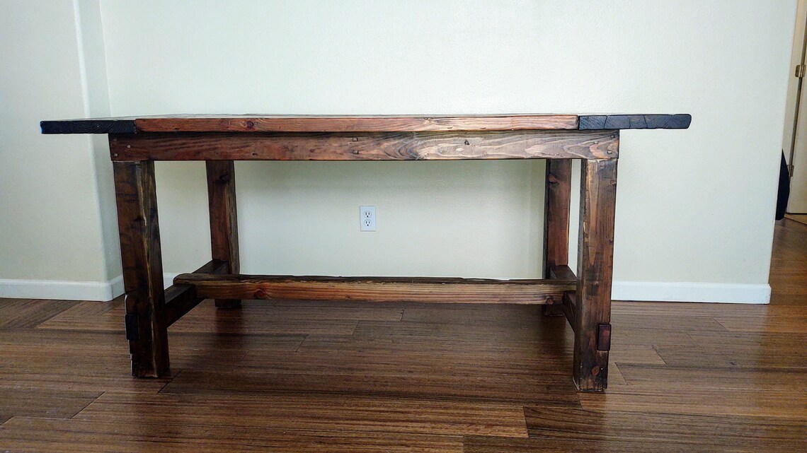 Rustic Farmhouse Table, Rustic Table With Optional Benches, - Etsy