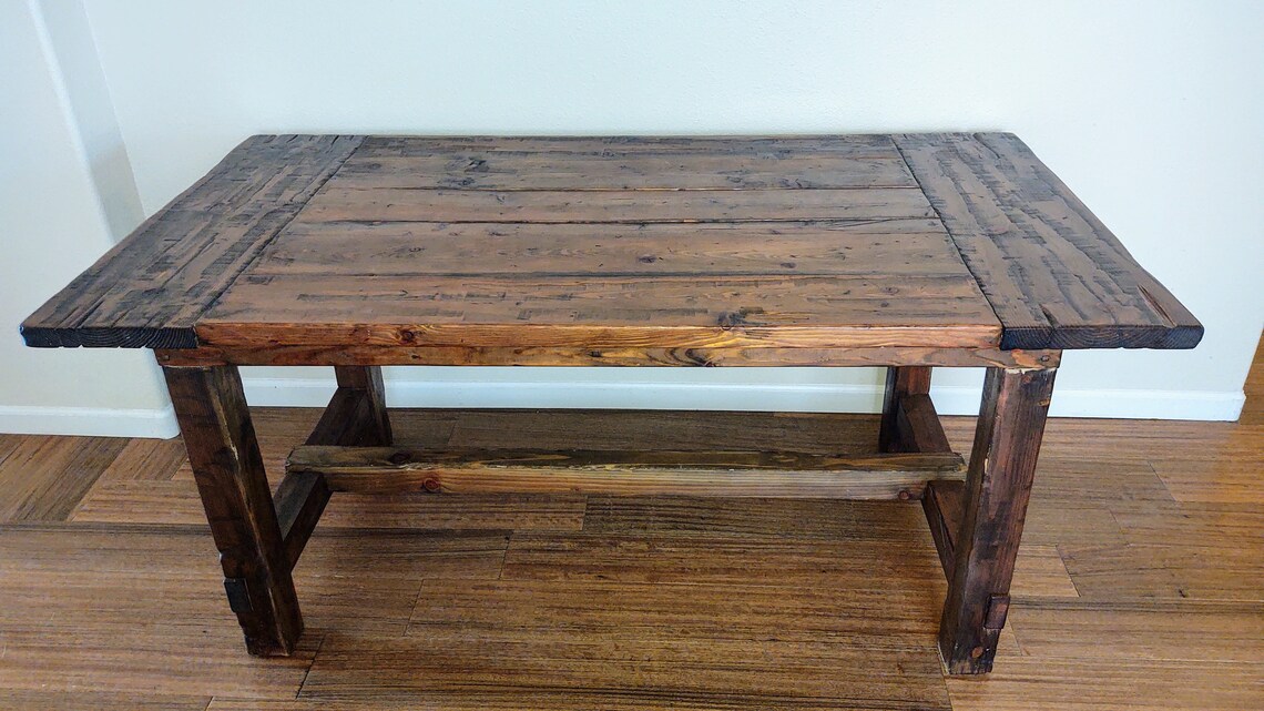 Rustic Farmhouse Table, Rustic Table With Optional Benches, - Etsy