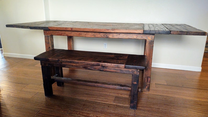 Rustic Farmhouse Table, Rustic Table With Optional Benches, - Etsy