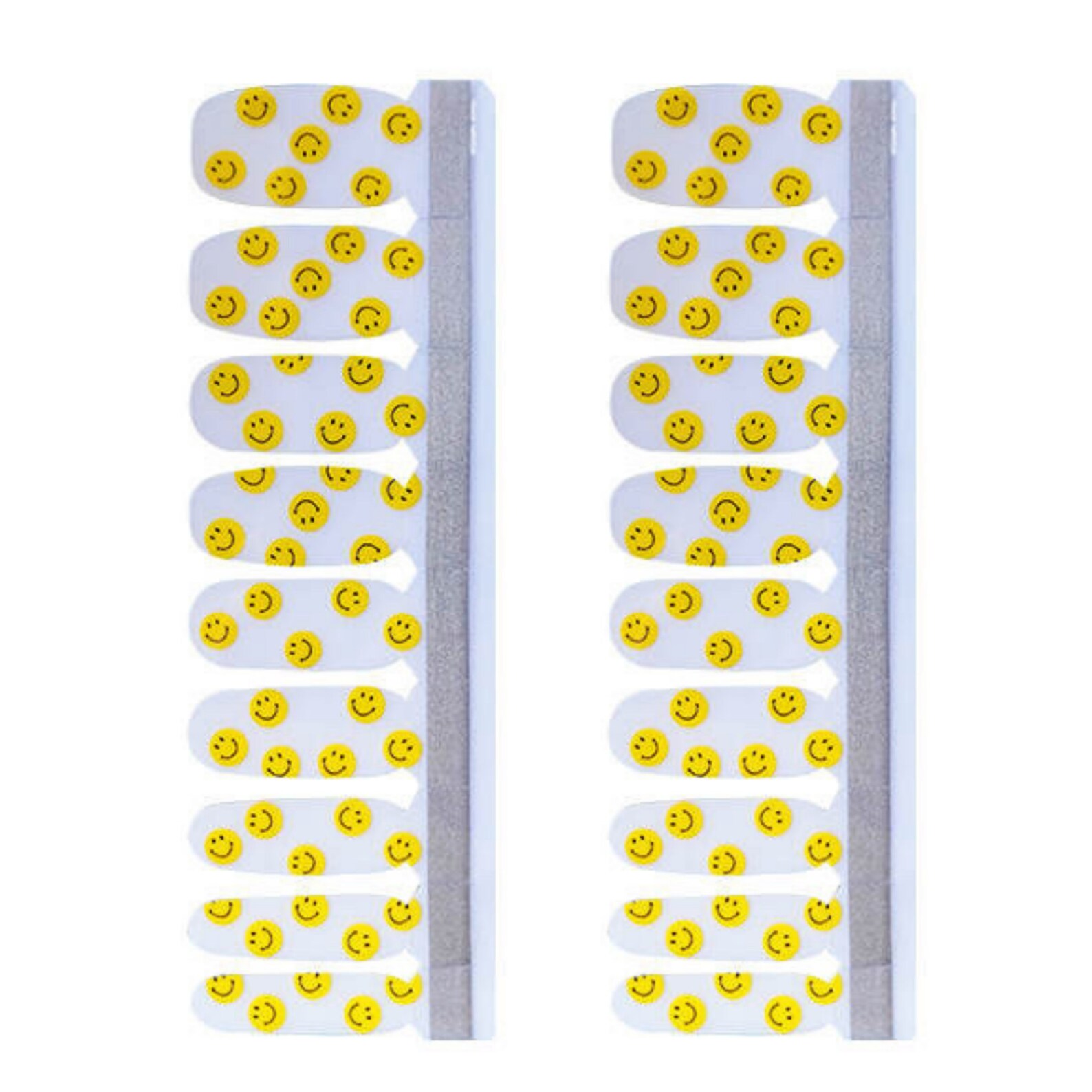 Yellow Smiley Face Overlay Color Wraps Real Nail Polish Strips - Etsy