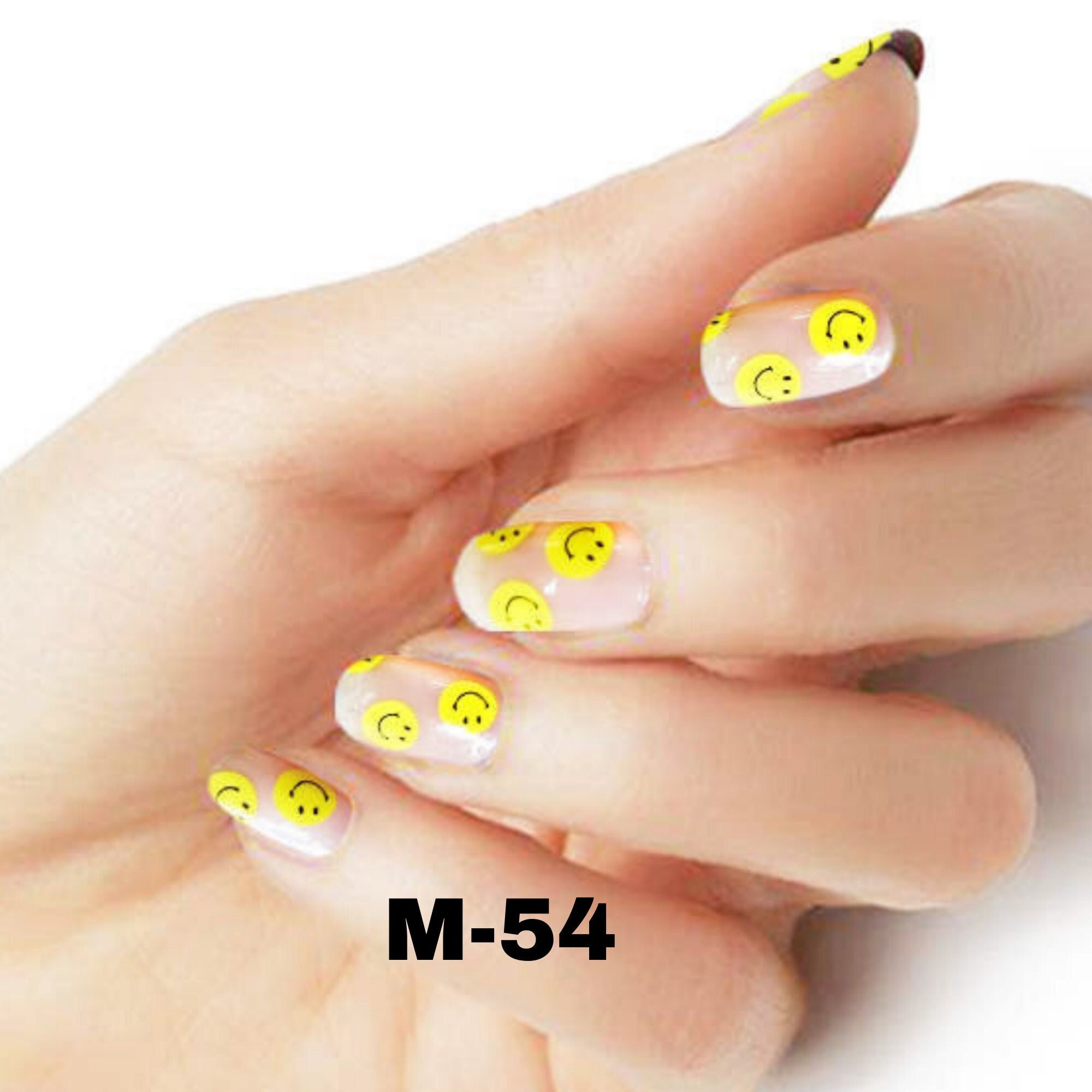 Smiley Face Yellow Nails Design Talk