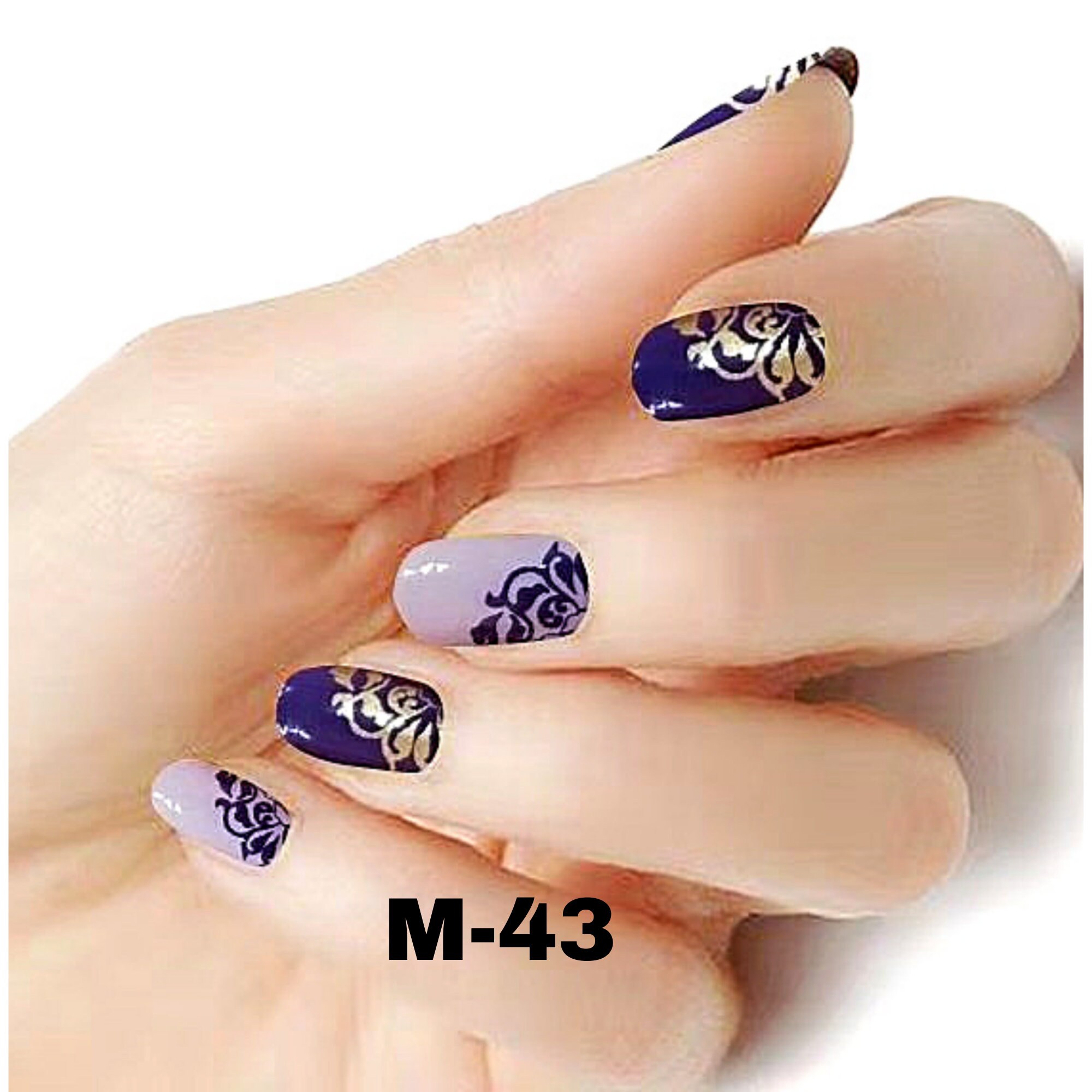 Plum Purple Silver Color Wraps Real Nail Polish Strips M151 | Etsy