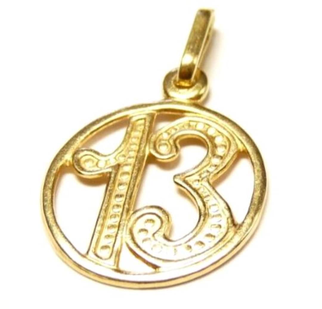 Vintage 1970's 18K Solid Gold Lucky Number 13 Pendant - Etsy