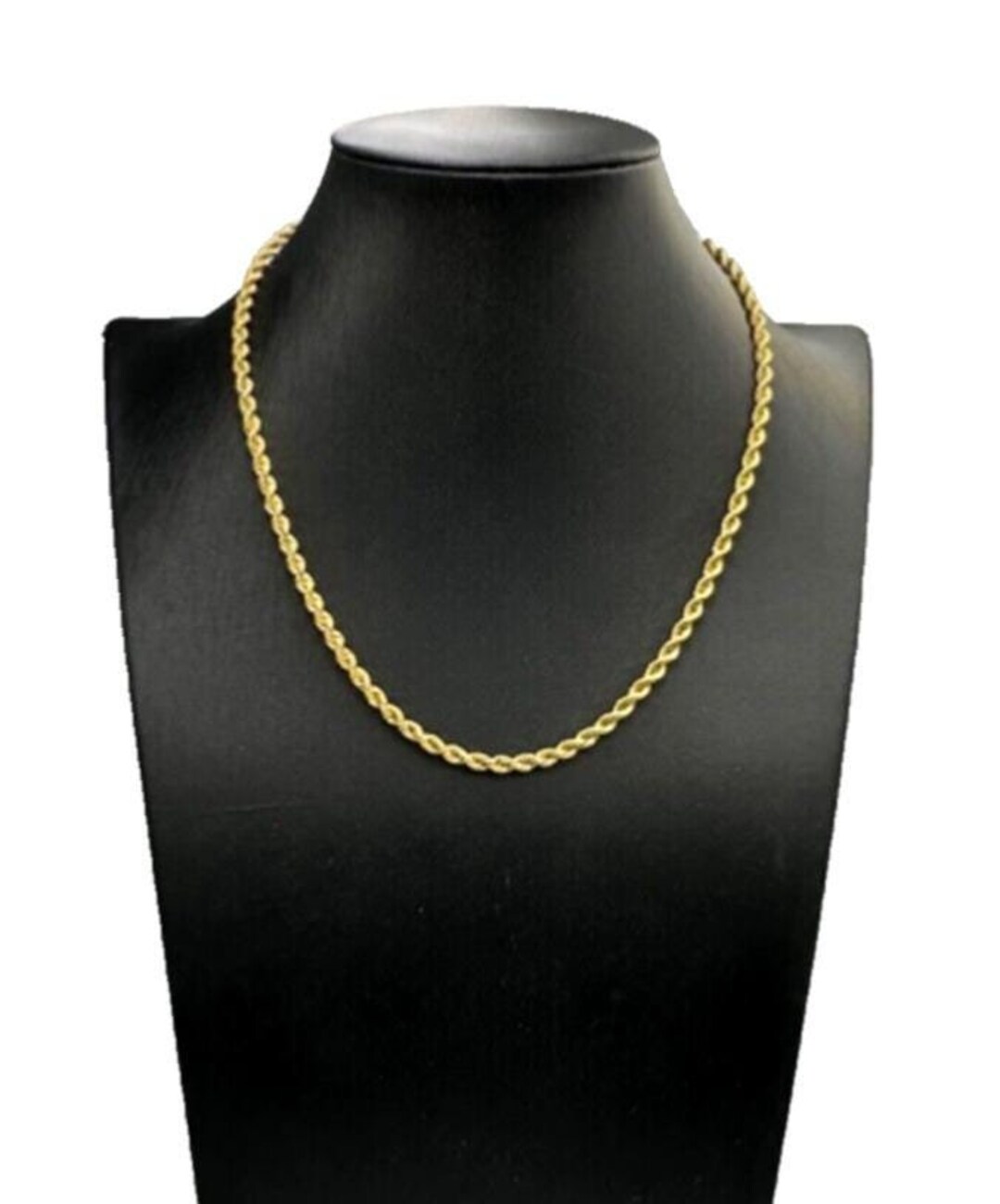Vintage 80s Italian Torchon Chain Choker Necklace in 18kt Solid Yellow ...