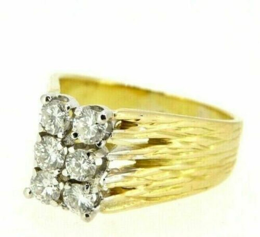 Vintage 70s Ring Made in Italy in 18 Kt Solid Yellow Gold With - Etsy