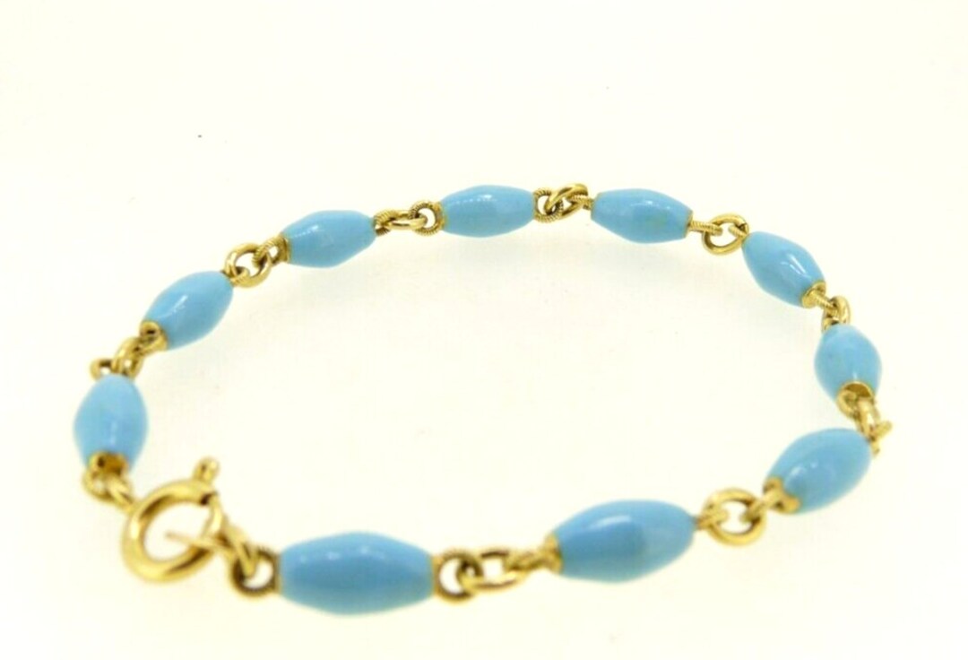Italian Vintage 70s Bracelet for Women in Solid Yellow Gold 18 Kt With ...