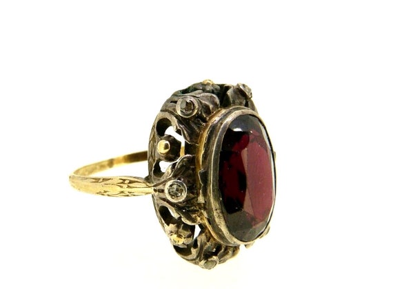 Anello antico primo novecento in oro massiccio 18 kt … - Gem