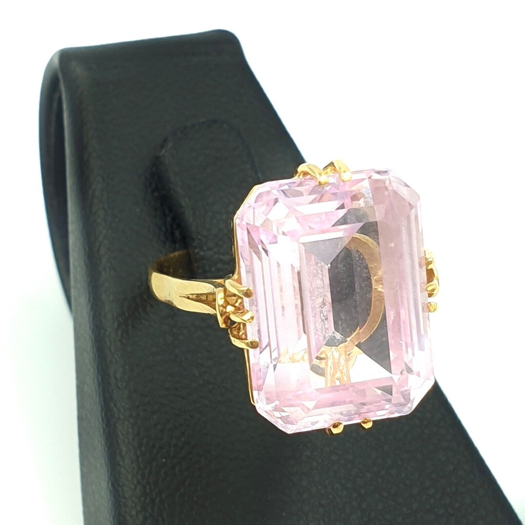 Italian Vintage 80s Cocktail Style Ring in Solid 18kt Yellow Gold With ...