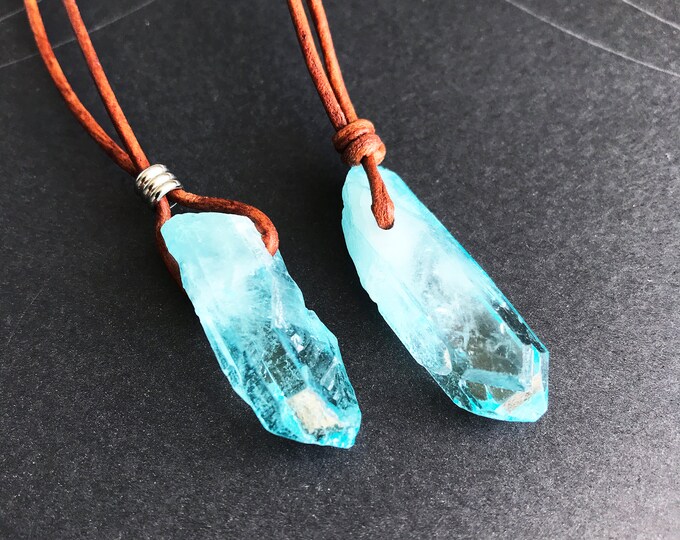 Sky Blue Kyber Crystal Necklace / Pendant Inspired by Lightsaber ...