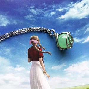 Final Fantasy VII Inspired Holy Materia Necklace - Handmade Cosplay ...