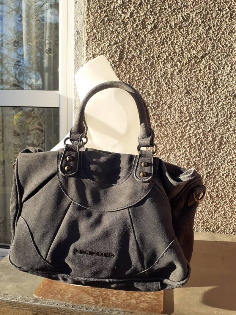 Grey Suede Top Hande Bag Huge Capacity Handbag - Etsy