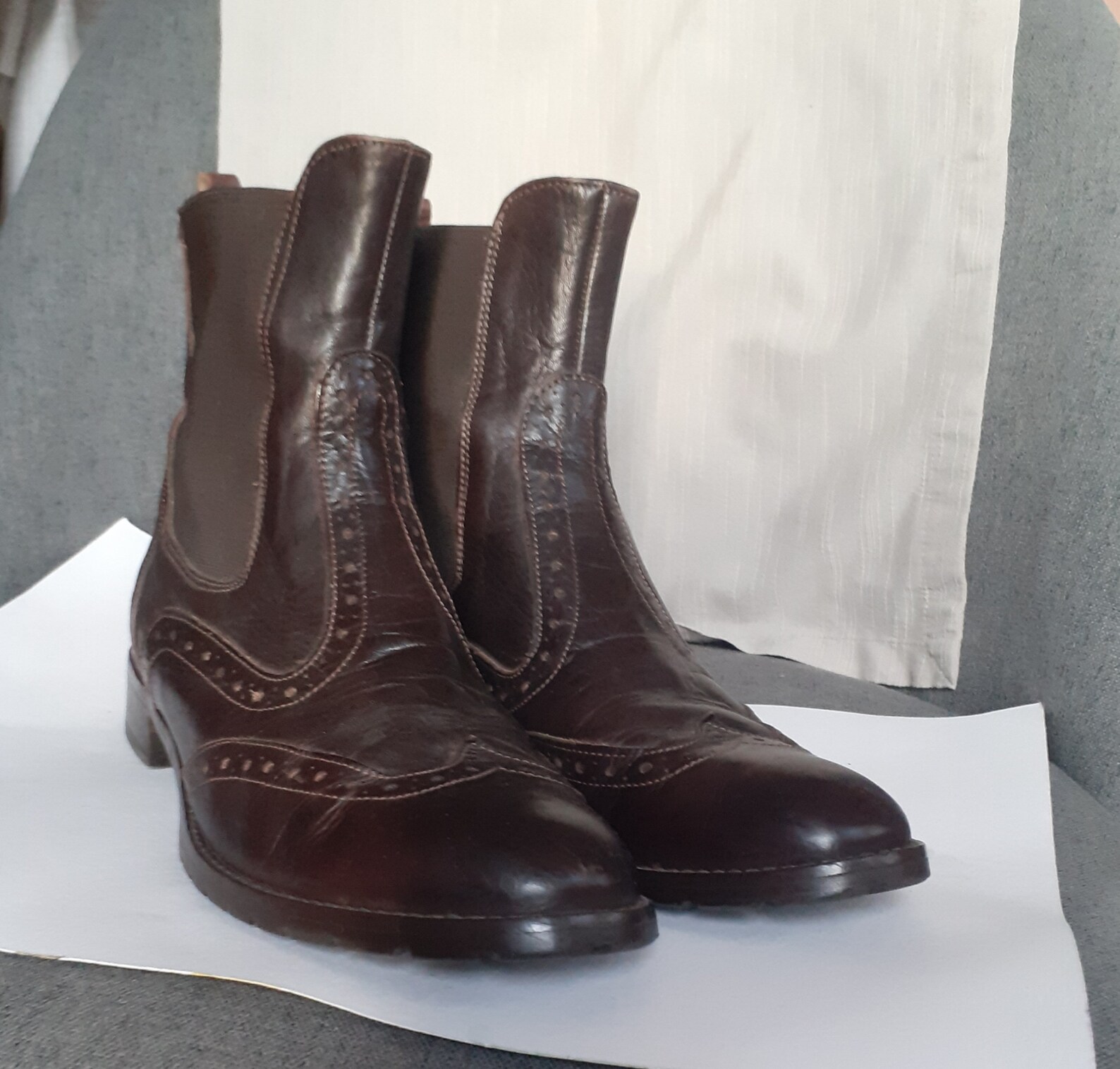 Women's Wingtip Ankle Boots, Low-heel Chelsea Boots, Oxblood, 41eu/ 8us ...