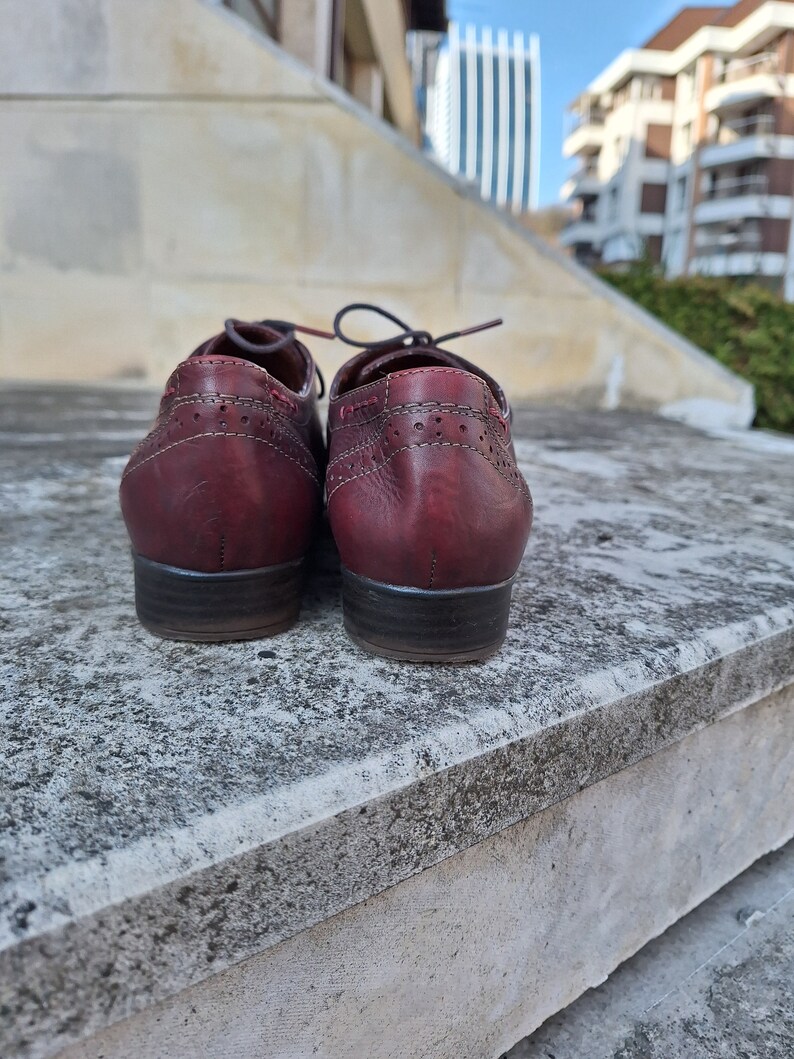 Flat Wingtip Brogue Women's Shoes, Lady's Flat Oxford Shoes, Burgundy ...