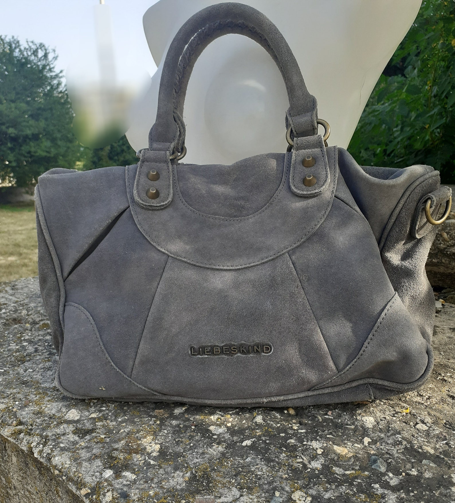 Grey Suede Top Hande Bag, Huge Capacity Handbag - Etsy