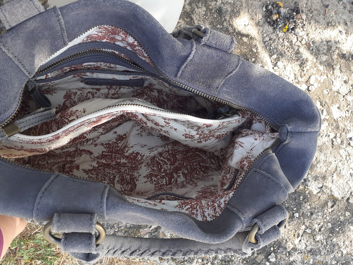 Grey Suede Top Hande Bag, Huge Capacity Handbag - Etsy