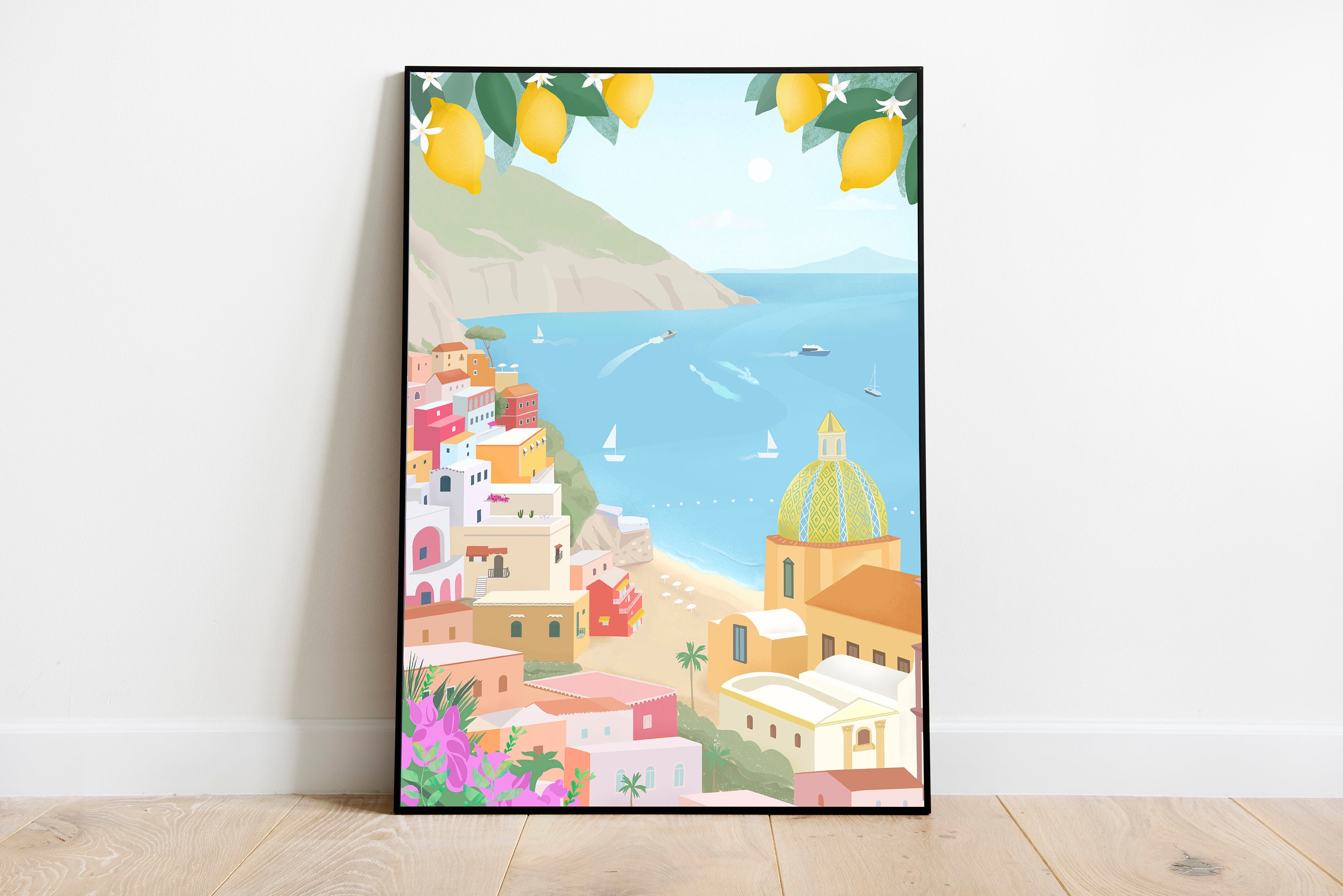 Italy Wall Art Positano Amalfi Coast Travel Poster Travel - Etsy