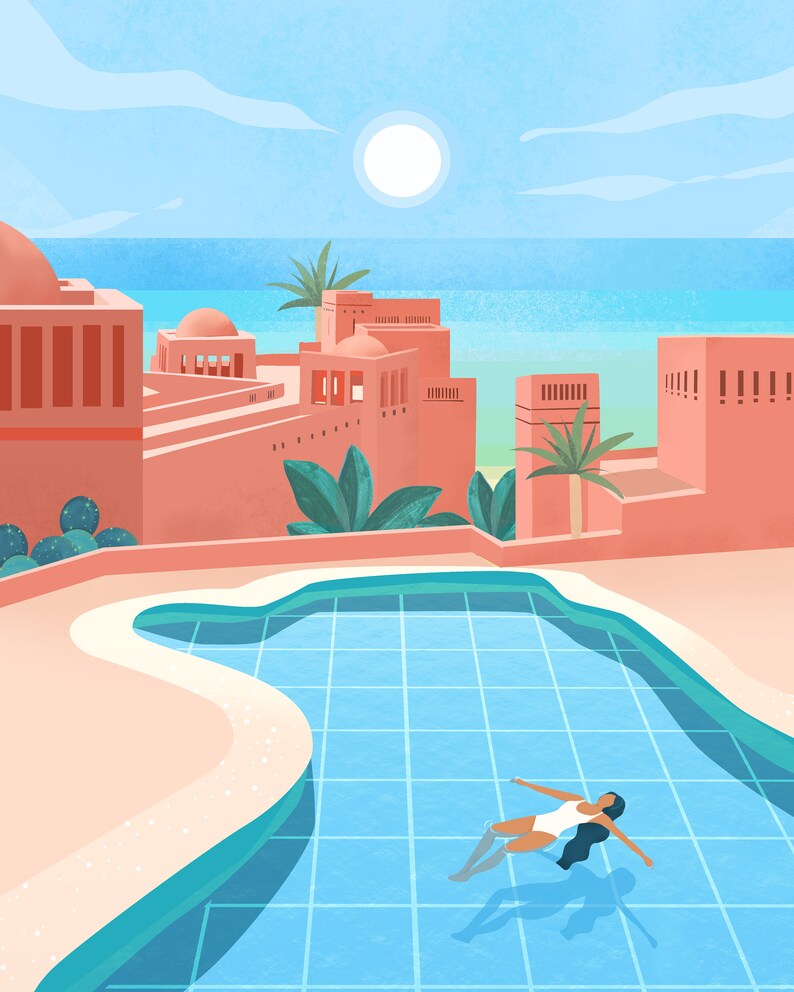 PRINTABLE Swimming Pool Wall Art Print DIGITAL DOWNLOAD - Etsy