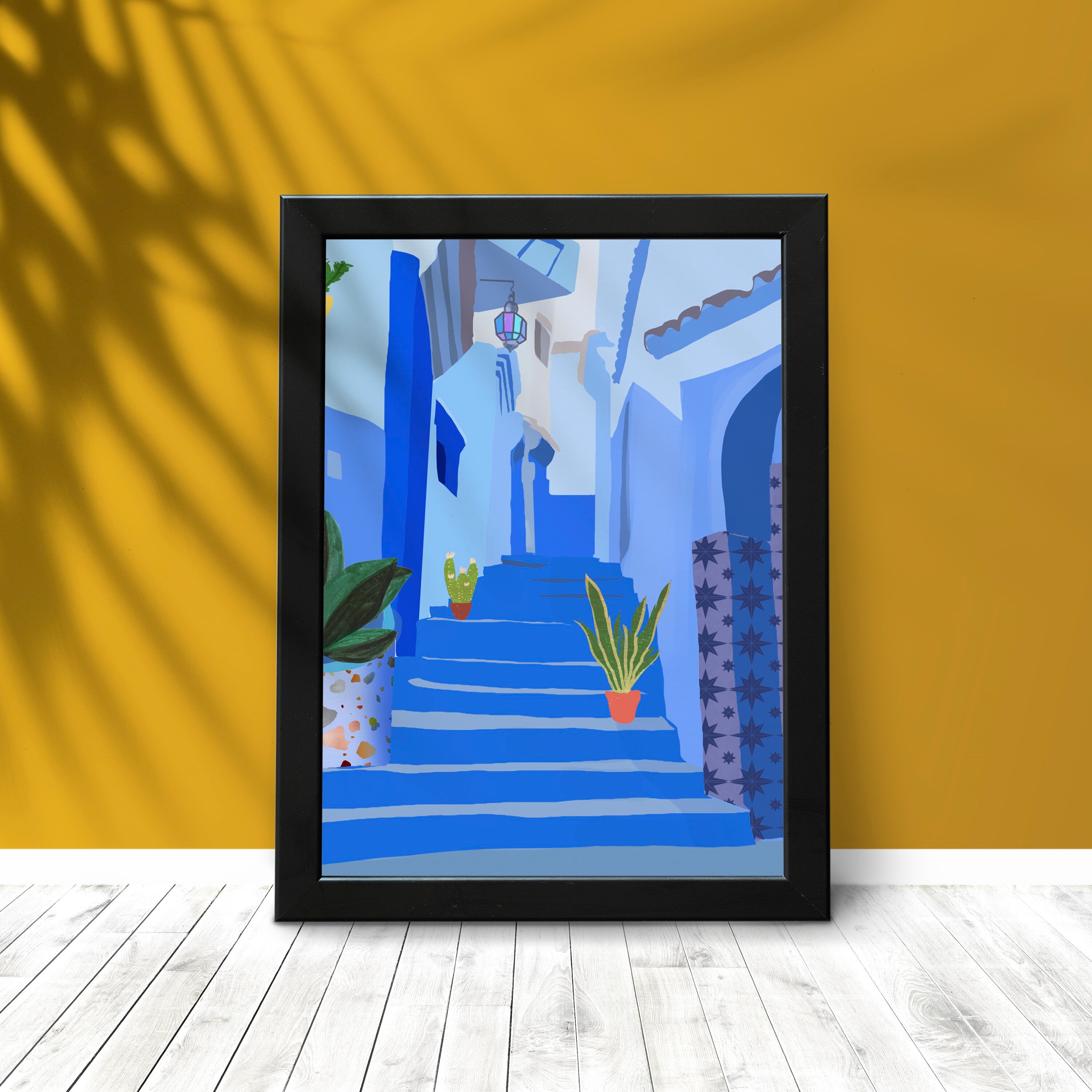 Wall Art Blue City Morocco Home Decor Art Print - Etsy