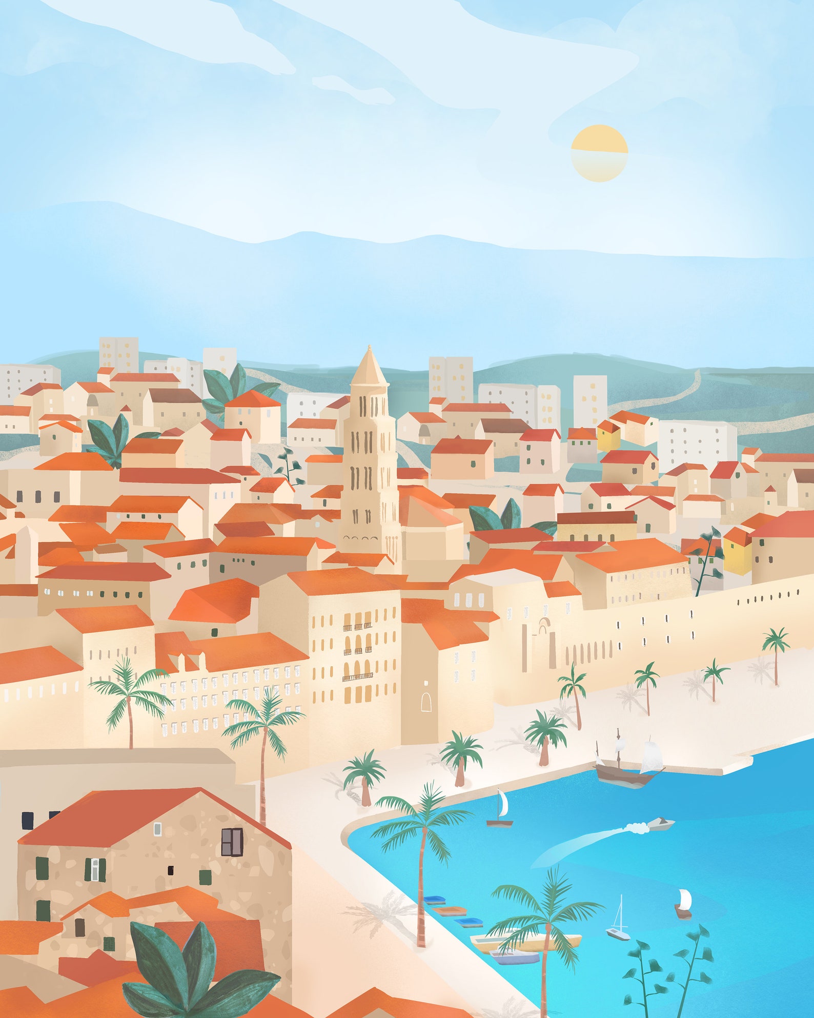 PRINTABLE Wall Art Split City Croatia Travel Art Poster - Etsy