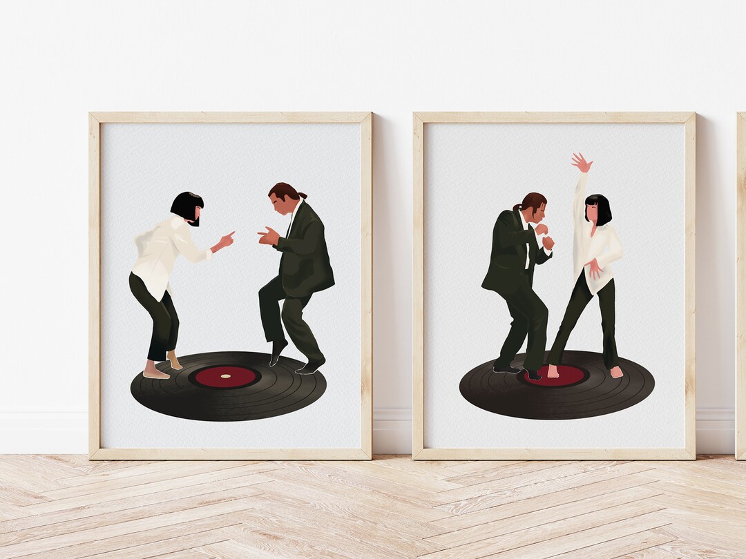 Pulp Fiction Art Print Set: Tarantino Movie Poster, Jack Rabbit Dance ...