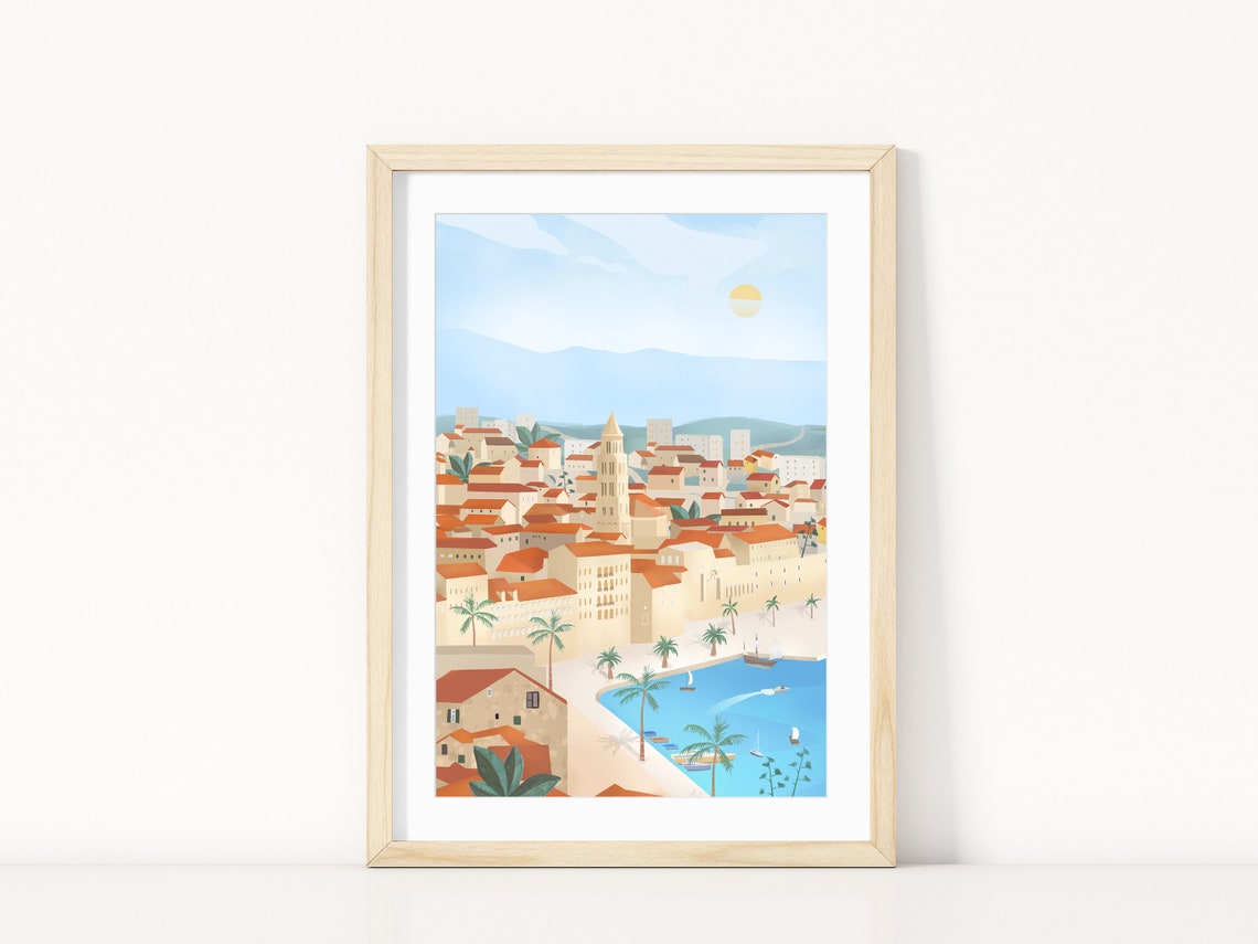 PRINTABLE Wall Art Split City Croatia Travel Art Poster - Etsy
