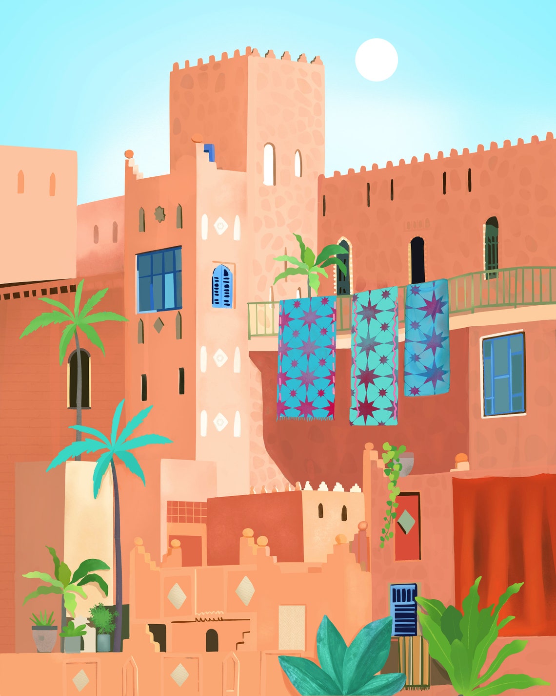 Wall Art Print Kasbah Marrakech Morocco Decor Travel art | Etsy